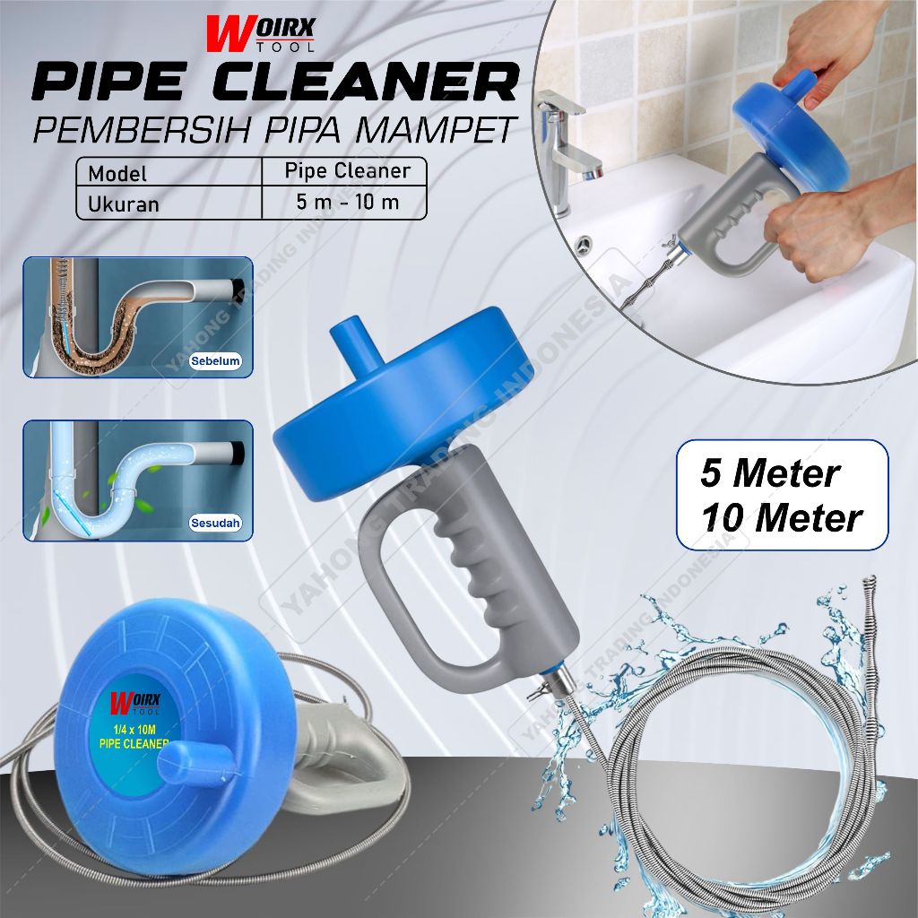 Jual Pipe Cleaner Alat Pembersih Saluran Pipa Mampet 5M 10M WOIRX TOOL | Shopee Indonesia