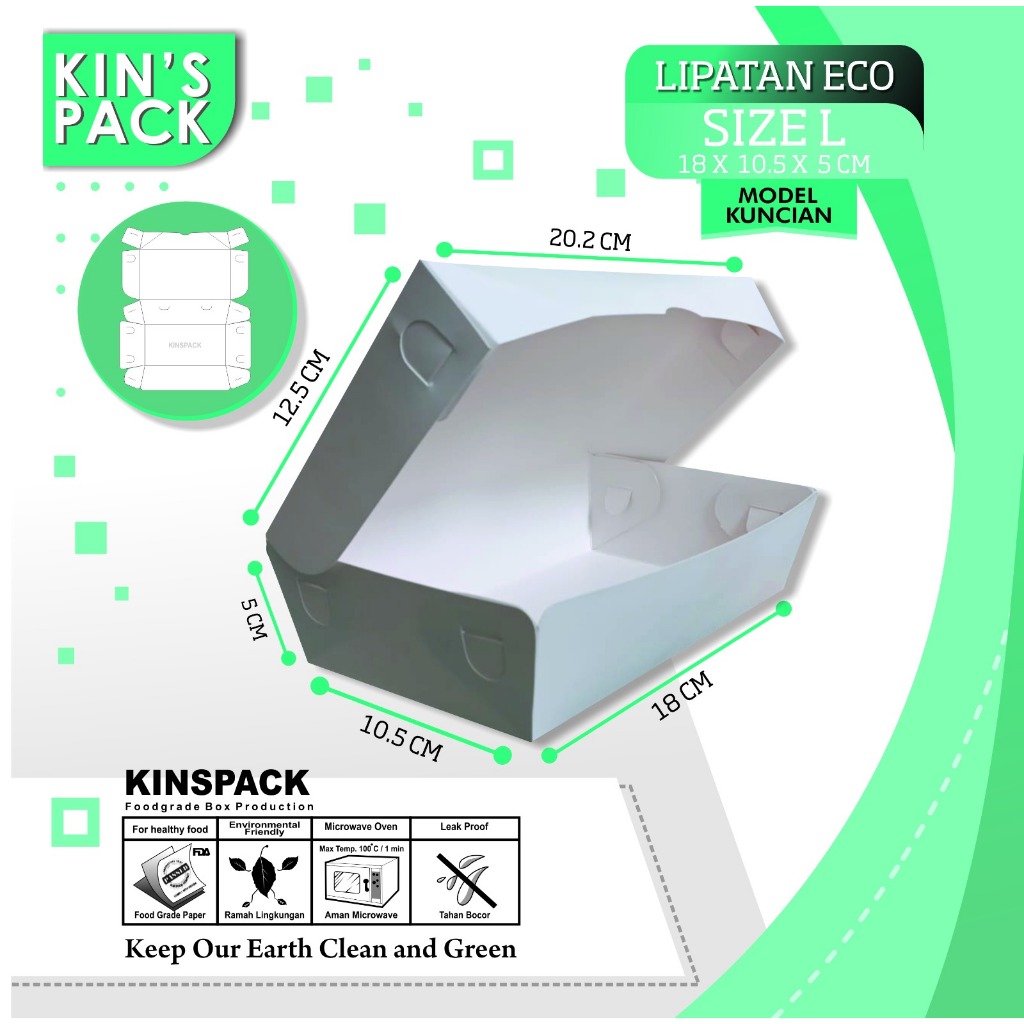 Jual Paper Lunch Box Foodgrade Size L Lipatan Eco | Shopee Indonesia