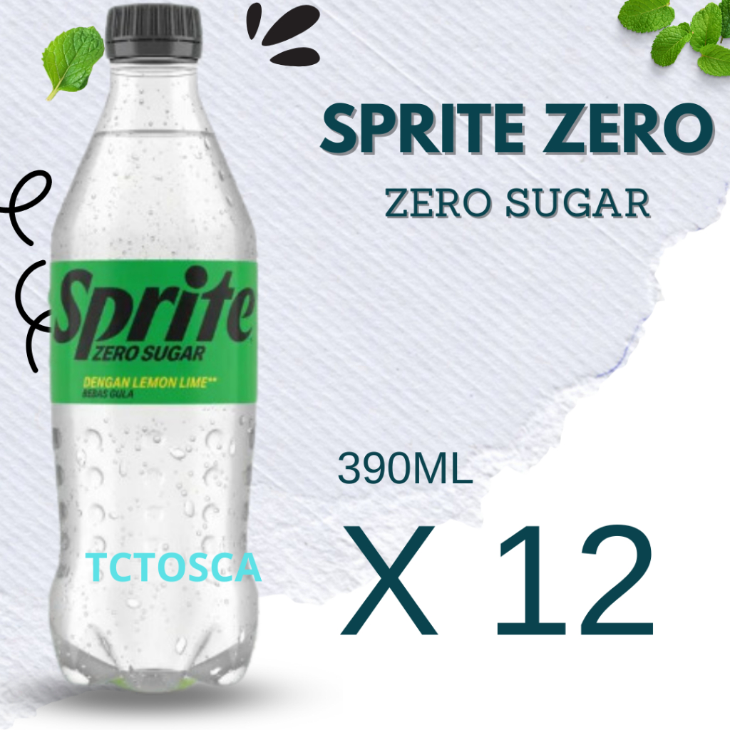 Jual Sprite Zero | Zero Sugar 390ml 1 Karton isi 12 Botol | Shopee ...