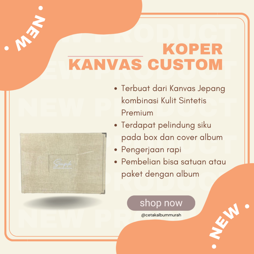 Jual KOPER/BOX KANVAS CUSTOM ALBUM FOTO WEDDING BOOK | Shopee Indonesia
