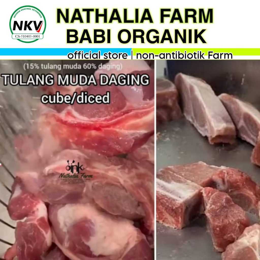 Jual TULANG MUDA DAGING / 500 gram - Babi Organik Nathalia Farm - Babi ...
