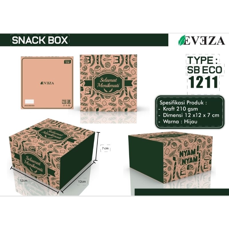 Jual isi 50 dus / dus snack box nyam nyam / box snack kue ukuran 12x12 ...