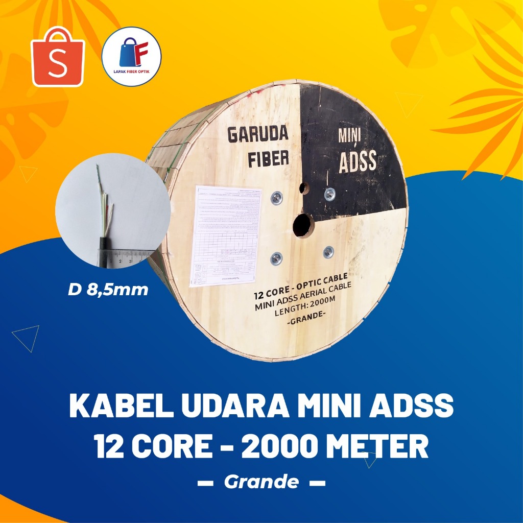 Jual Kabel ASO MINI ADSS Grande 12 Core 2000 meter 8,5mm Garuda Fiber ...