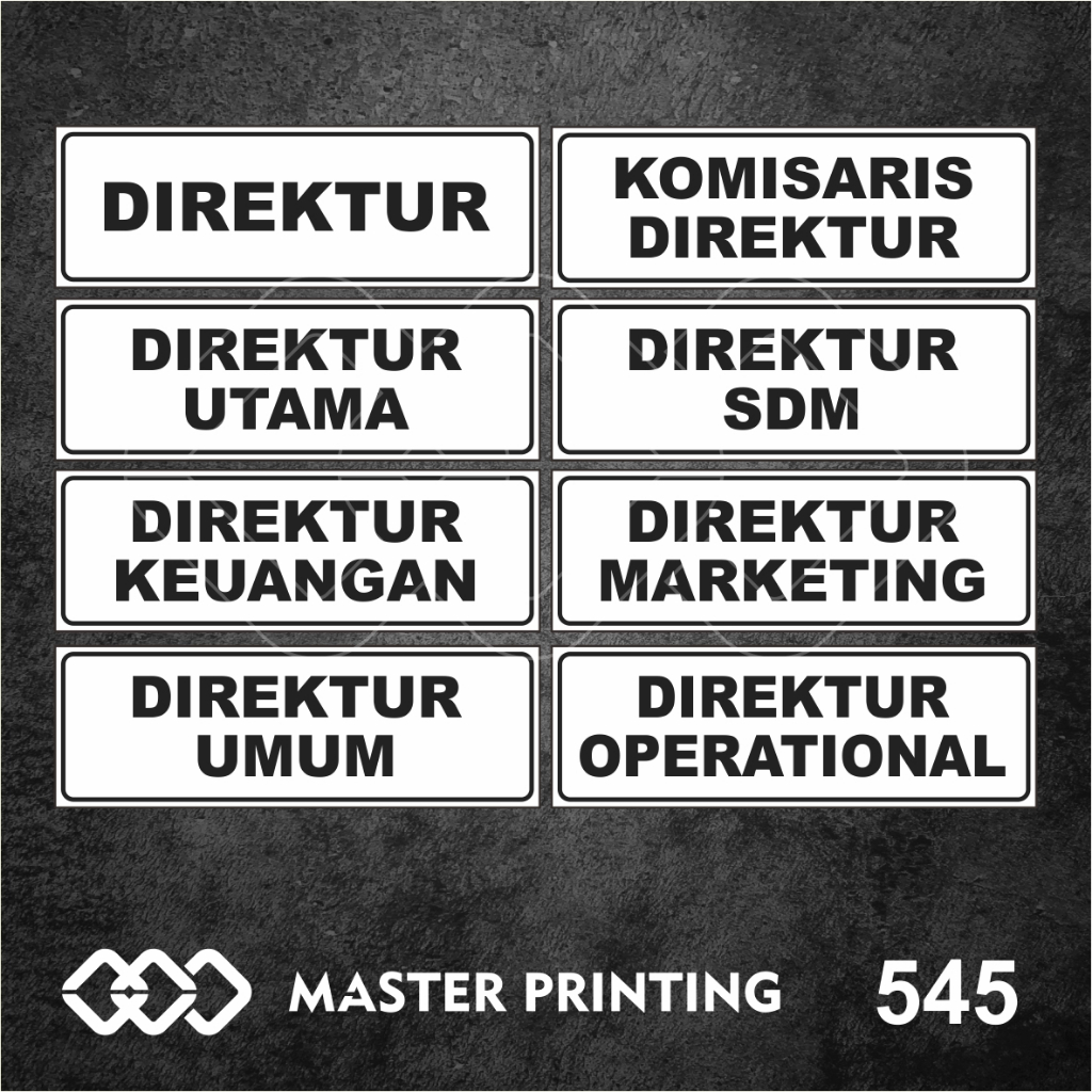 Jual 545 - Stiker Nama Ruangan Direktur di Kantor/Perusahaan, Sticker ...