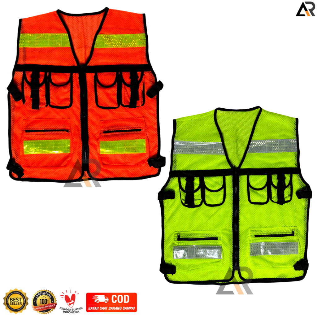 Jual Rompi Jaring Safety Kerja Proyek 6 Kantong Rompi lapangan,Rompi ...