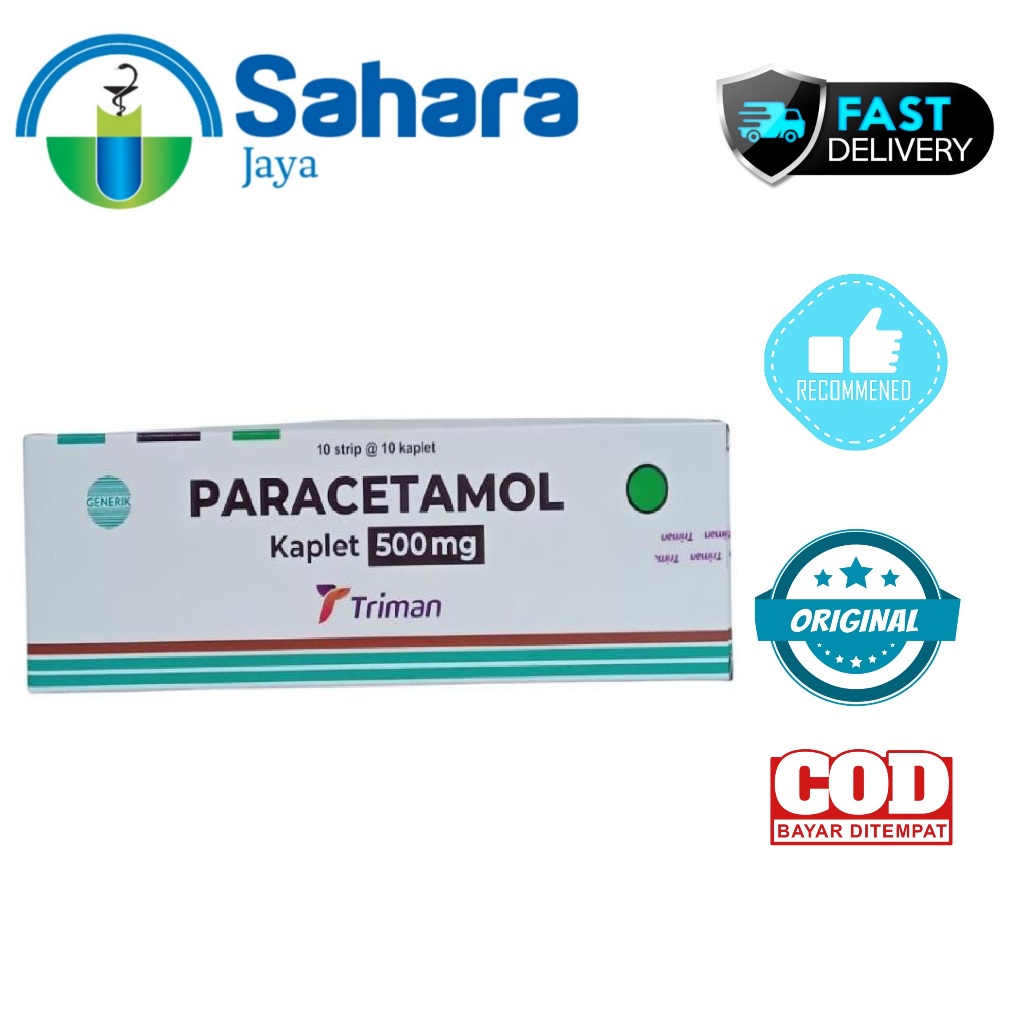 Jual [SJ] PARACETAMOL TRIMAN 500 MG BOX 100 KAPLET / Obat Demam Anti ...