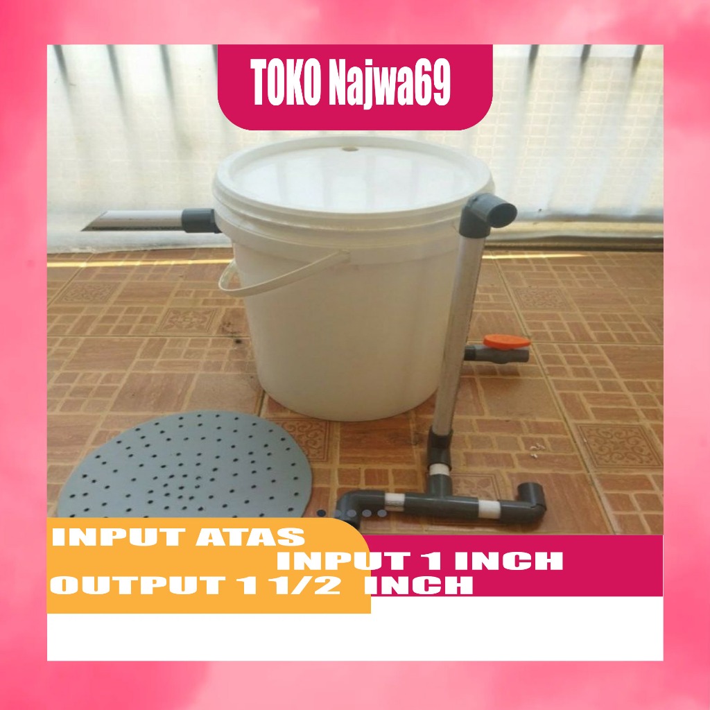 Jual ember bio filter kolam ikan koi, input 1 inch output 1-1/2 inch ...