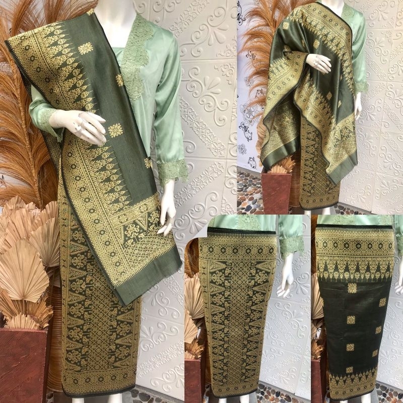 Jual ANEKA SONGKET CANTIK MANIS HIJAU TERBARU/ SONGKET CANTIK MANIS SAGE GREEN | Shopee Indonesia
