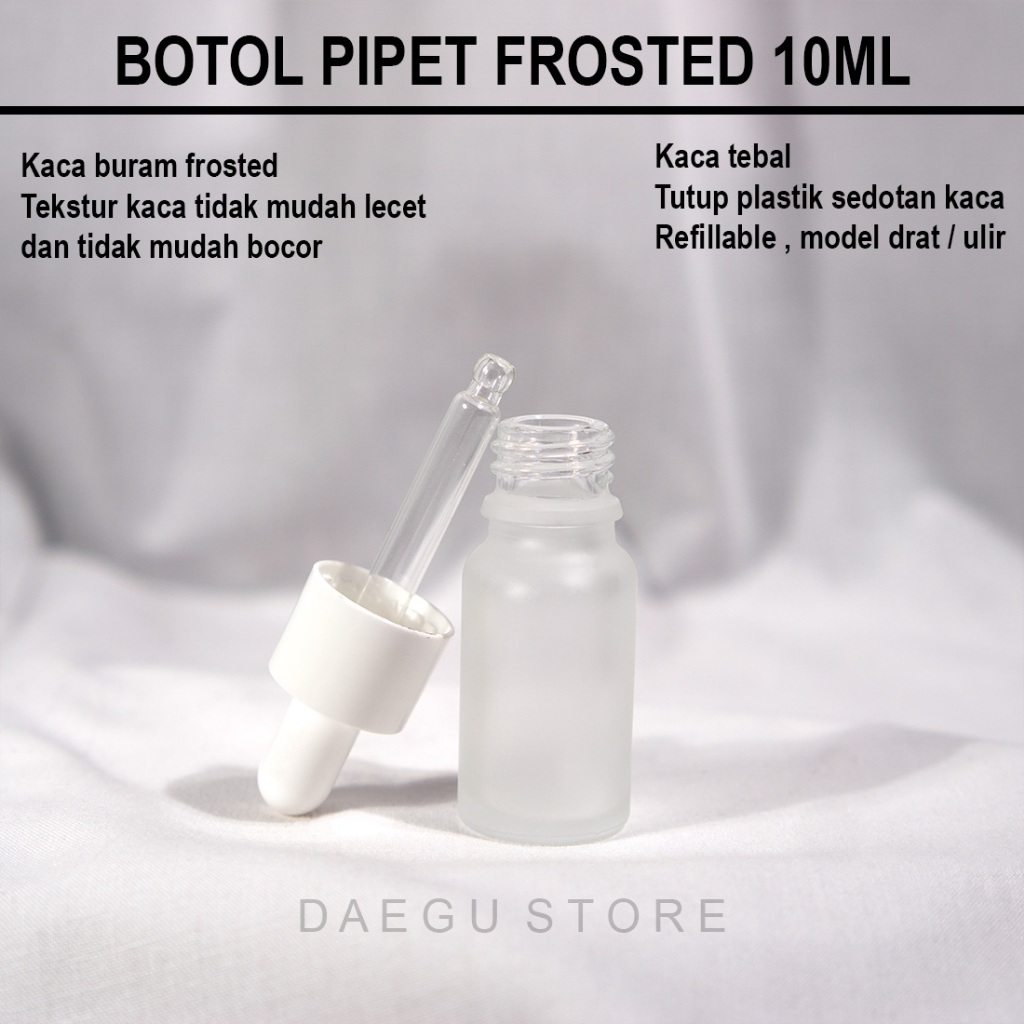 Jual Botol Pipet Kaca Tebal Frosted 10ML - Botol Serum Kaca Buram 10 ML ...