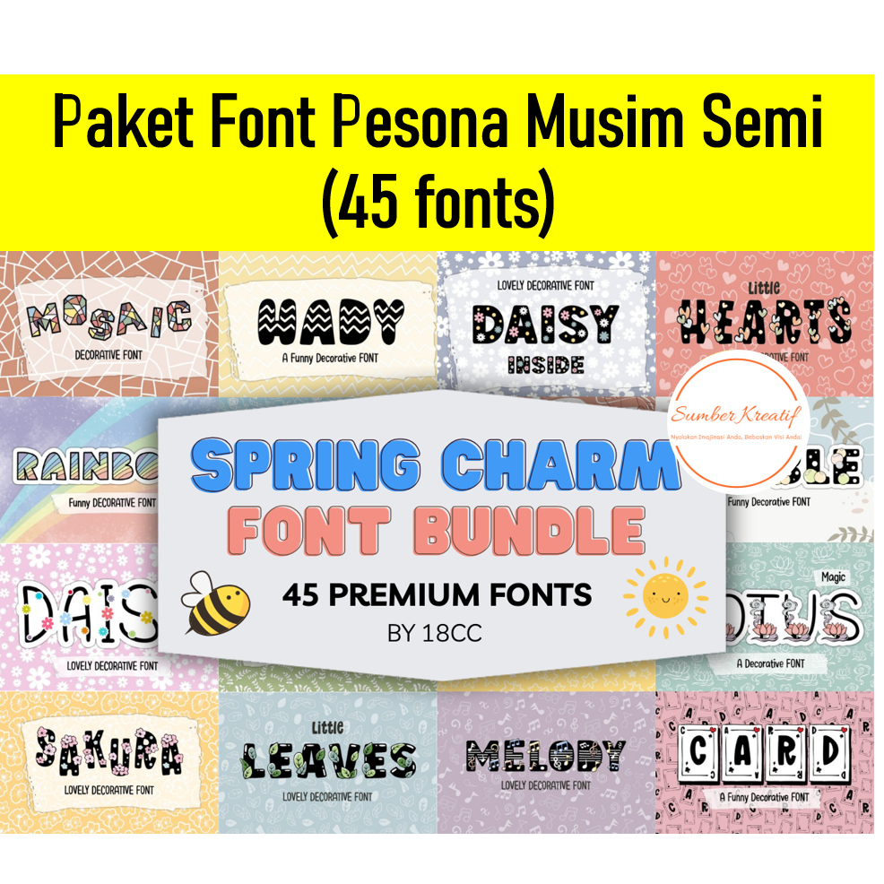 Jual Paket Font Pesona Musim Semi (45 fonts) | Shopee Indonesia