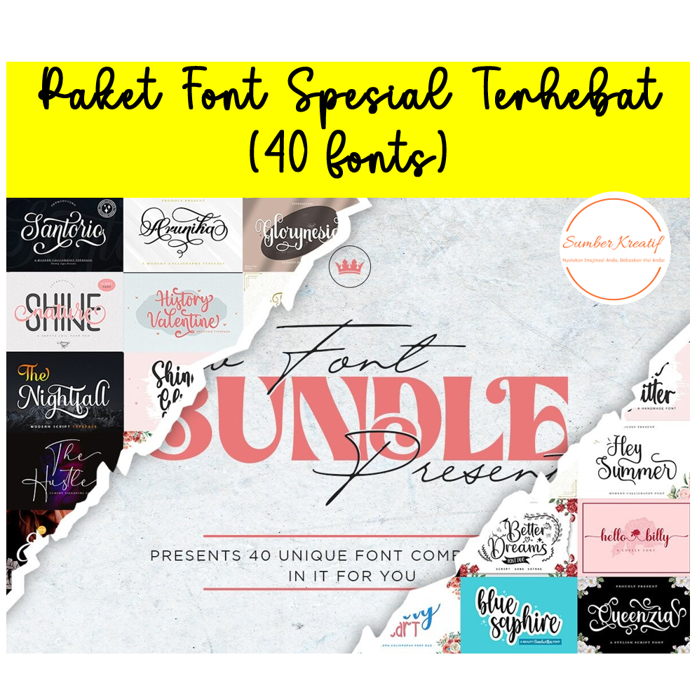 Jual Paket Font Spesial Terhebat (40 fonts) | Shopee Indonesia