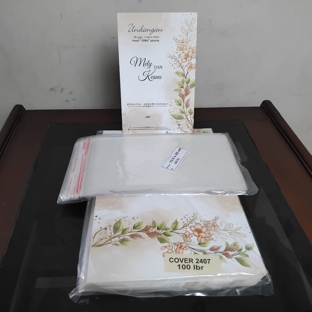 Jual UNDANGAN ERBA 2407 + PLASTIK OPP ISI 100 | Shopee Indonesia