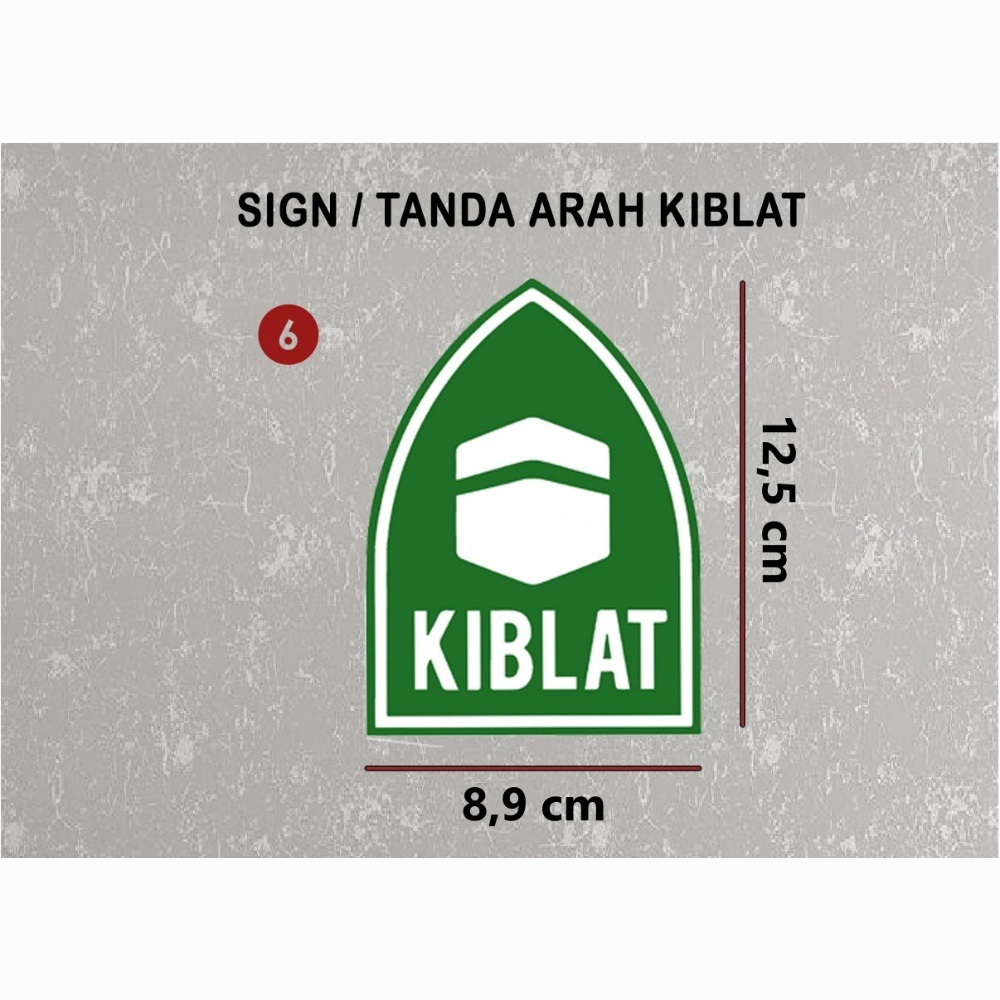 Jual Wall Sticker Sign Qibla Stiker Tanda Arah Kiblat Sholat | Shopee ...
