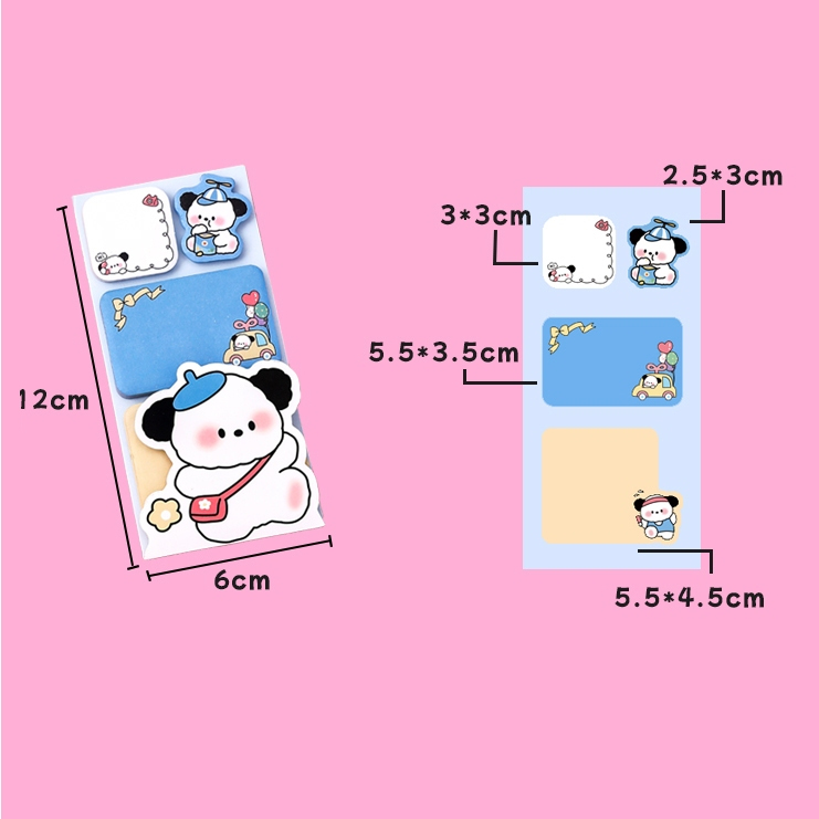 Jual Sticky Notes 4 in 1 Lucu Isi total 100 Lembar Kertas Catatan ...