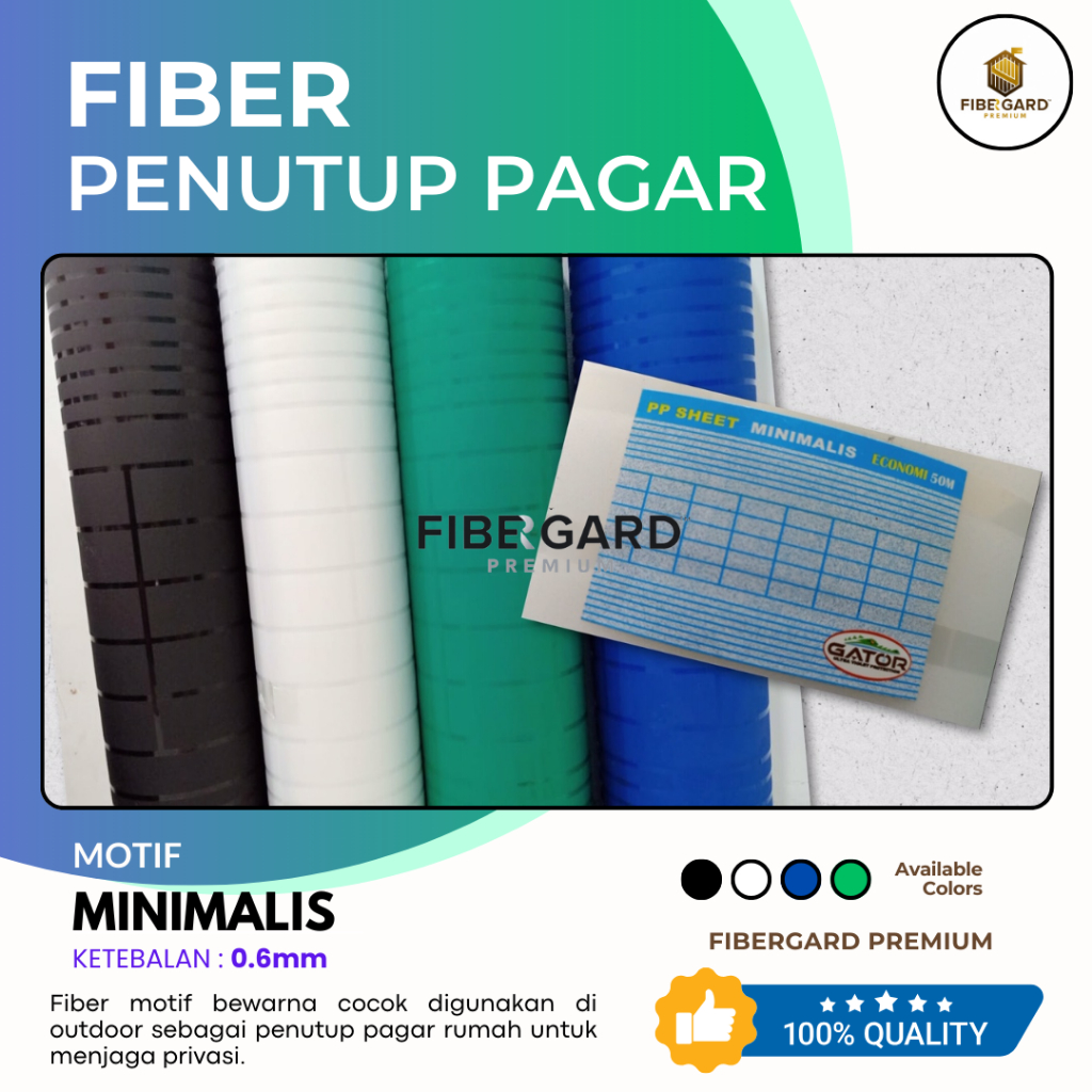 Jual [Per ½m] Fiber Penutup Pagar Motif MINIMALIS Per 50cm | Shopee ...