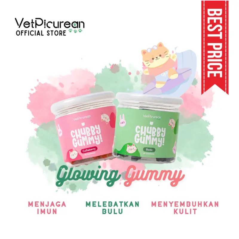 Jual VETPICUREAN Paket Glowing Gummy Kit Vitamin Kucing Anjing Chubby ...