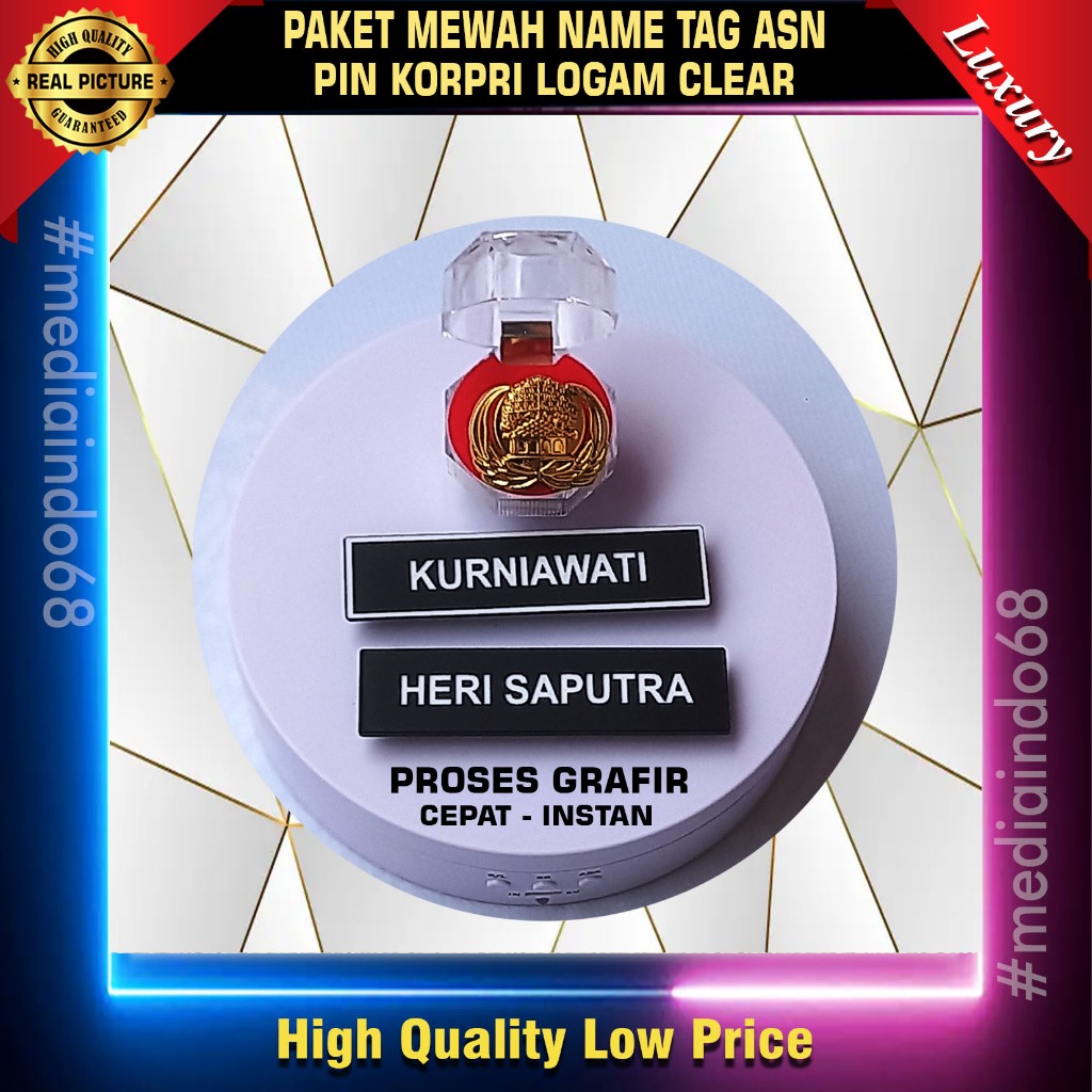 Jual Paket ASN Name Tag - Pin KORPRI PREMIUM | Shopee Indonesia