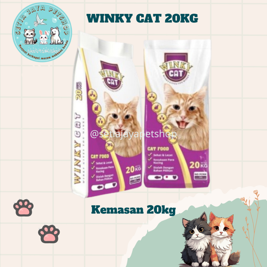 Jual WINKY Cat 20KG Makanan Kucing Dewasa 20 Kg [REGULER] | Shopee ...