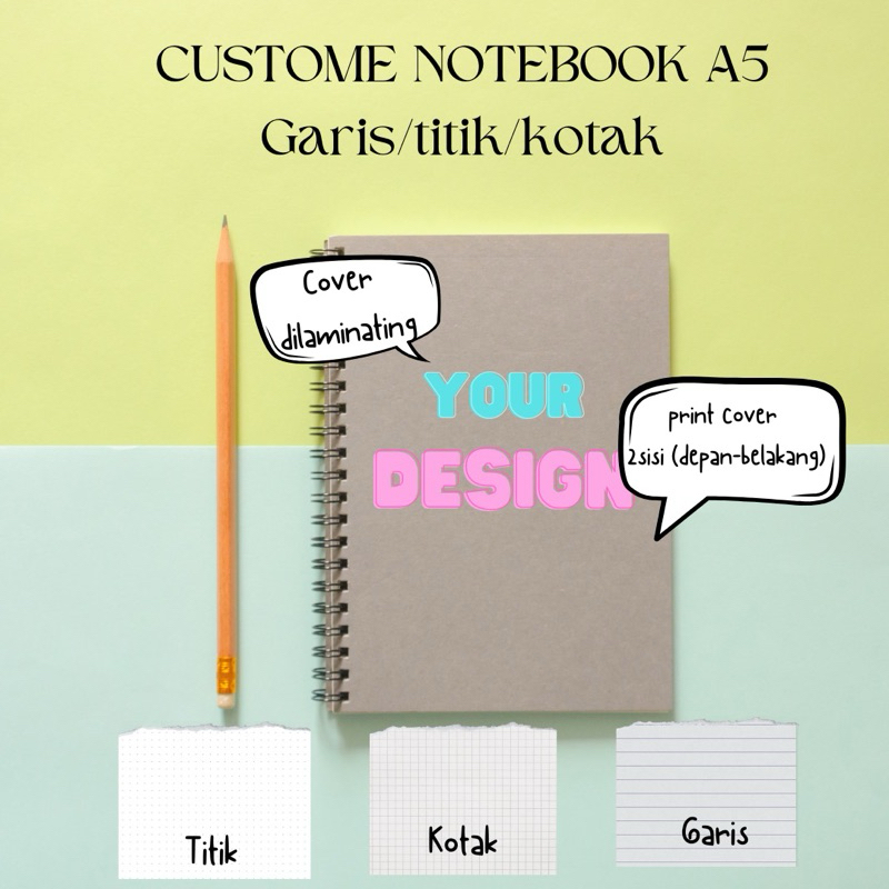 Jual [SKi- Craft]Grosir Notebook Custom A5 Cover 2 Sisi (Depan Belakang ...