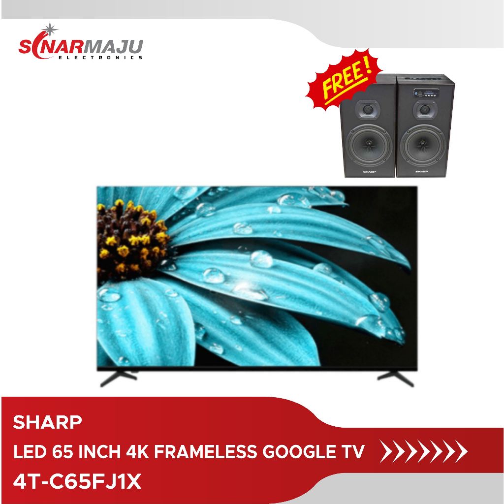 Jual LED TV 65 Inch SHARP 4K Frameless Google TV 4T-C65FJ1X / 4T ...
