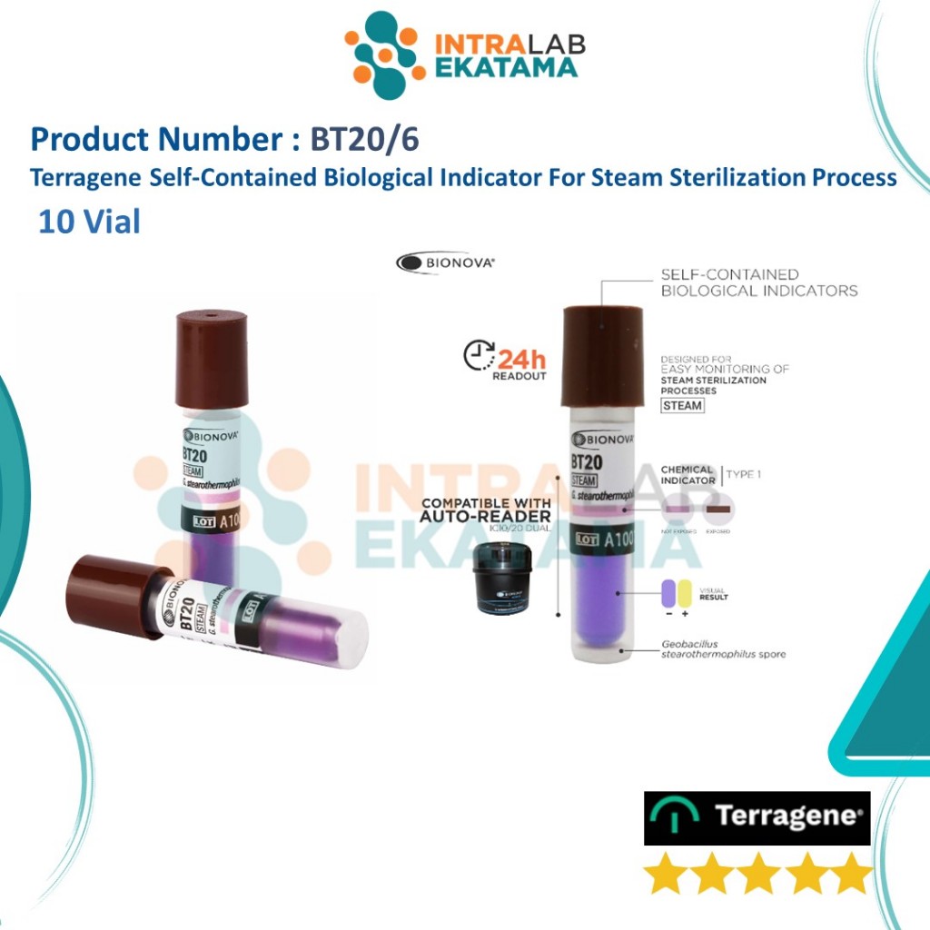 Jual BT20/6 Terragene Self-Contained Biological Indicator For Steam ...