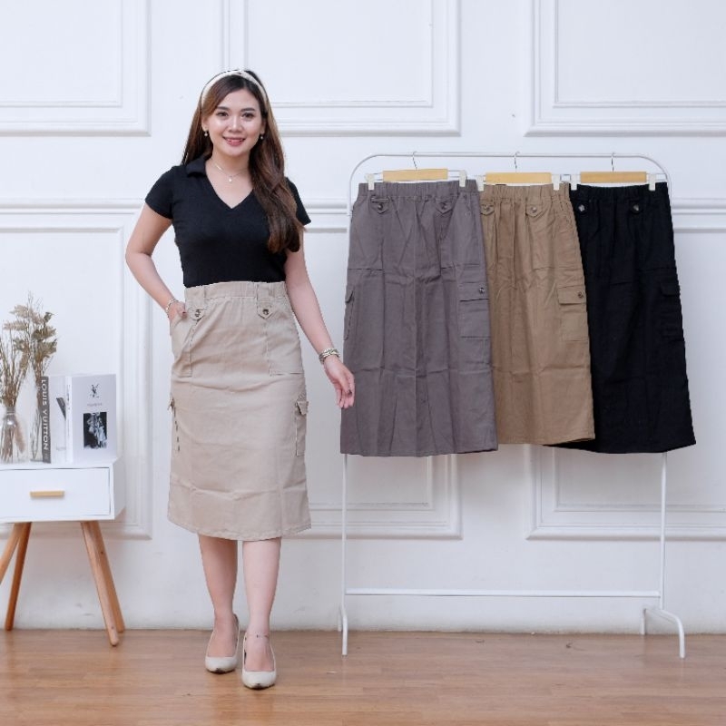 Jual ROK SPAN CARGO MODEL TERBARU ROK TWILL STRET | Shopee Indonesia