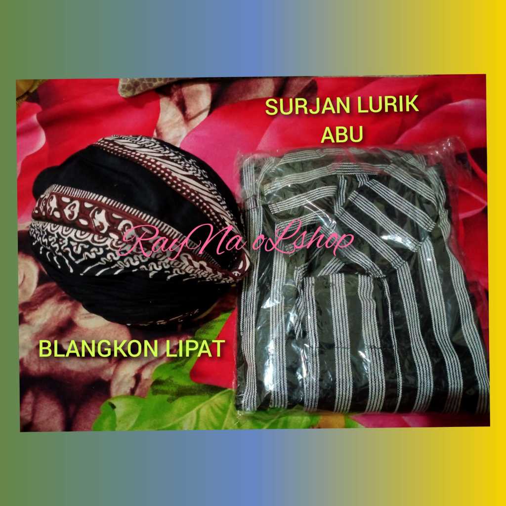 Jual SURJAN LURIK ABU + BLANGKON LIPAT TANPA SLIWIR | SETELAN PAKAIAN TRADISIONAL MODERN PRIA ...