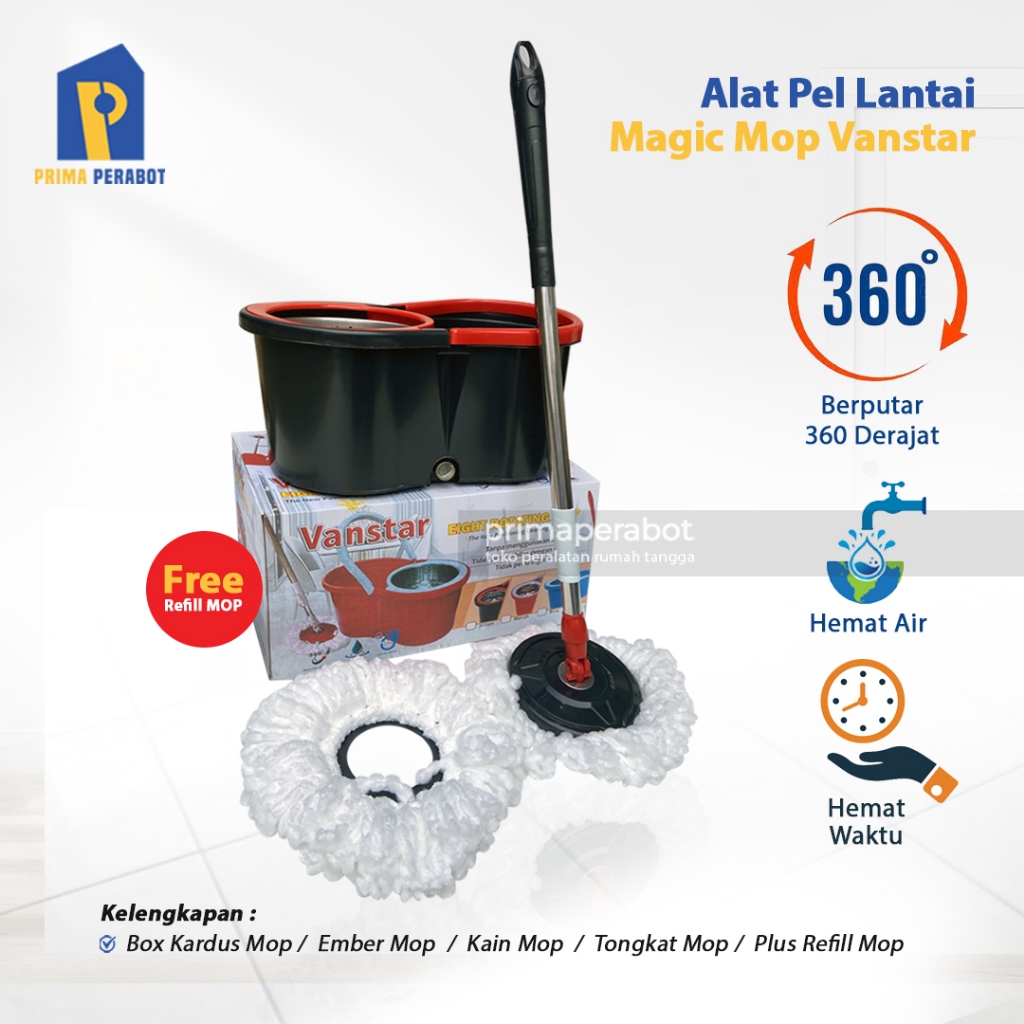Jual Alat Pel Lantai Magic Mop Vanstar | Shopee Indonesia
