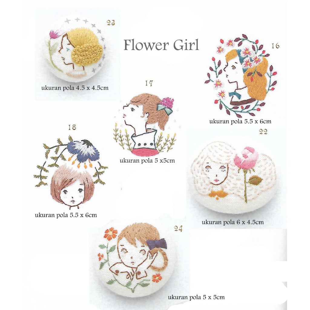 Jual Pola sulam siap pakai/Embroidery pattern on water soluble paper ...