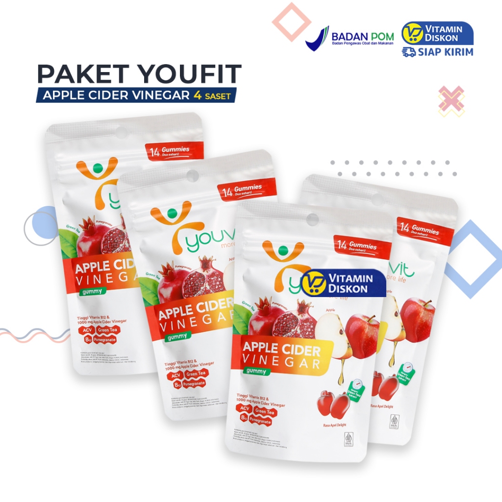 Jual YOUVIT APPLE CIDER VINEGAR - 4 SACHET (28 HARI) | Shopee Indonesia
