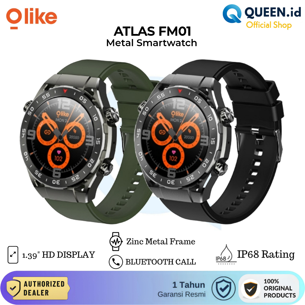 Jual Olike ATLAS FM01 Smartwatch 1.39" HD Display IP68 Metal Frame BT Call | Shopee Indonesia