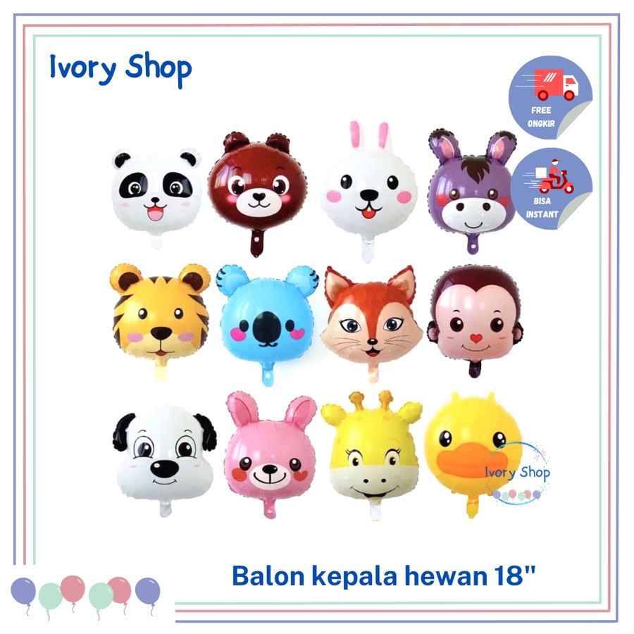 Jual Balon Kepala Animal 18 inch Balon Hewan | Shopee Indonesia
