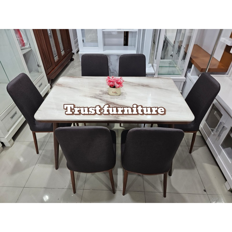 Jual Meja makan 6 kursi/Meja makan dining/ Meja makan Top granite ...