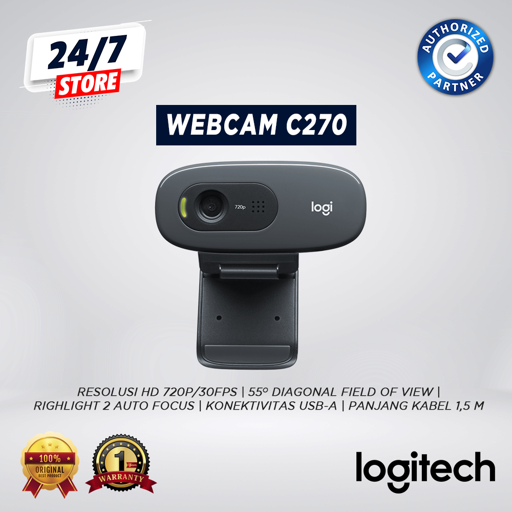 Jual Logitech C270 Webcam HD 720p untuk Windows, Mac OS & Chrome OS ...