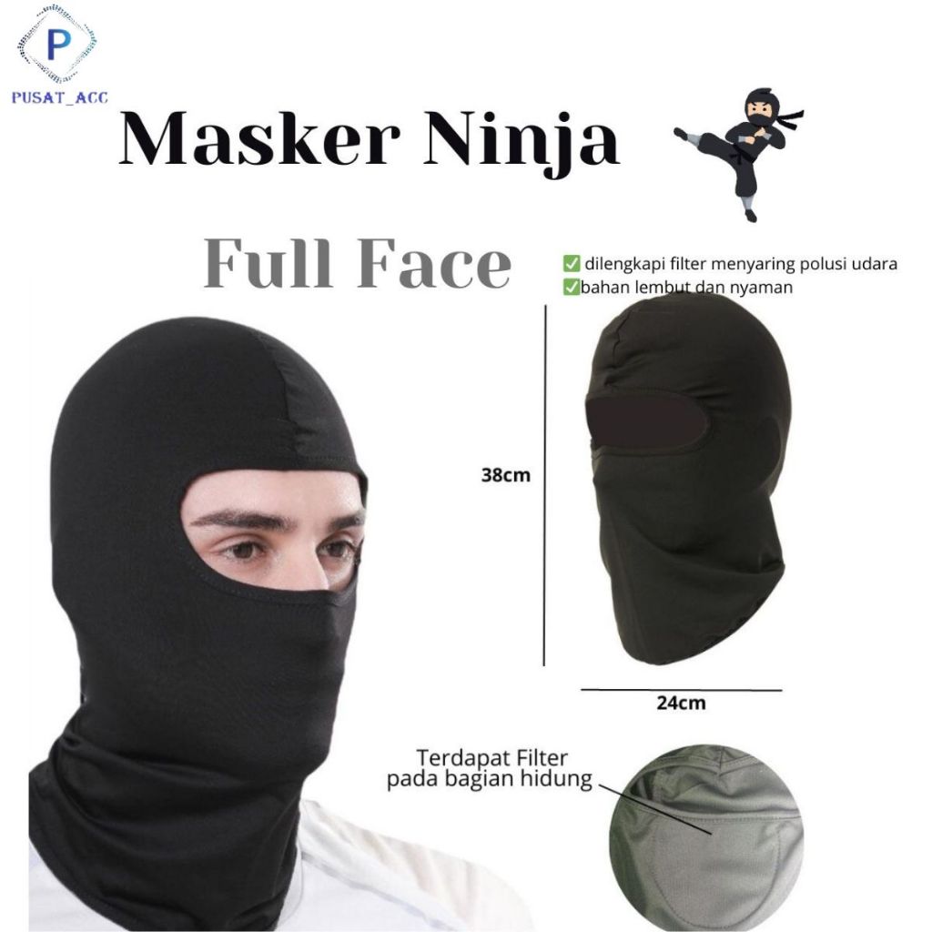 Jual DRV-Balaclava Masker Ninja Full Face Motor Sarung Kepala Pelindung ...