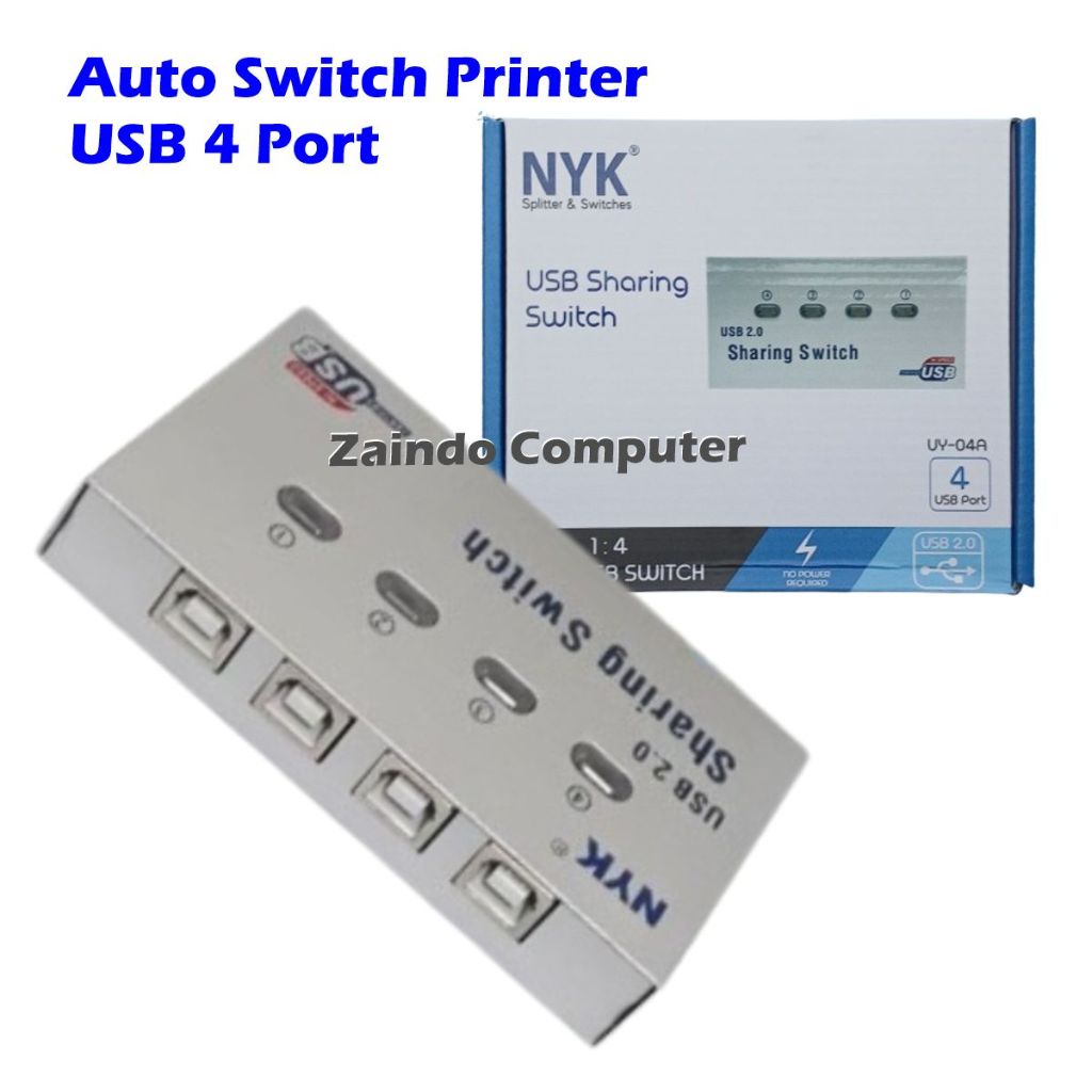 Jual AUTO SWITCH PRINTER 4 PORT NYK / USB SHARING SWITCH PRINTER 4 PORT AUTOMATIS NYK | Shopee ...