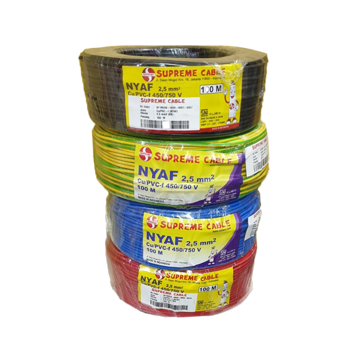 Jual Kabel Listrik Serabut Nyaf 1x2.5 1x2,5 ISI 1 2.5 MM Supreme Tunggal Single Core Panel ...