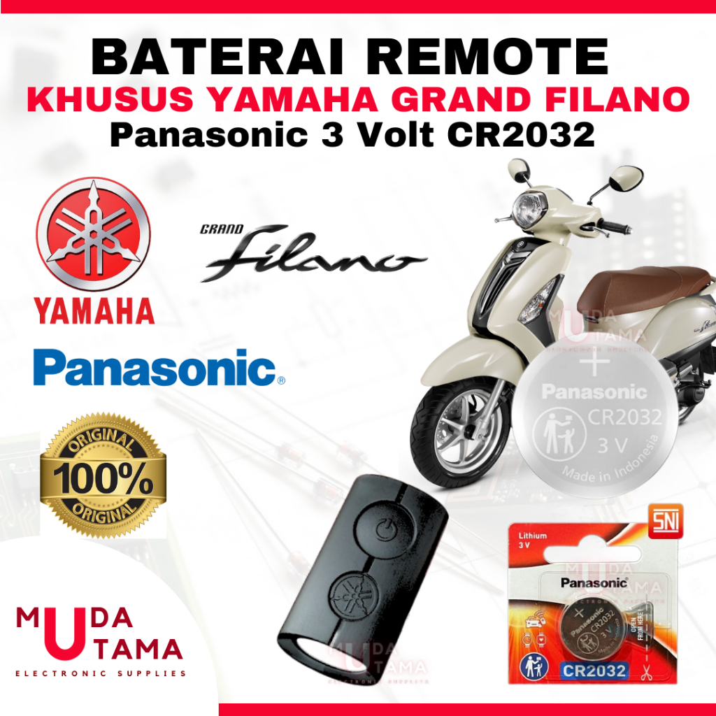 Jual Baterai Remote YAMAHA GRAND FILANO - ORIGINAL PANASONIC CR2032 ...