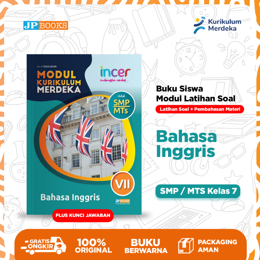 Jual JP Books – Buku Siswa Sekolah Modul Latihan Soal Kurmer Incer Bahasa Inggris Smp Kelas 7 ...