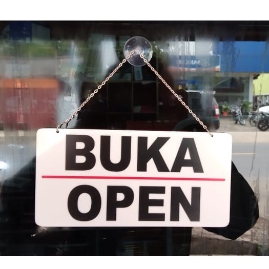Jual Sign label buka tutup plat acrylic/akrilik sign board open closed ...