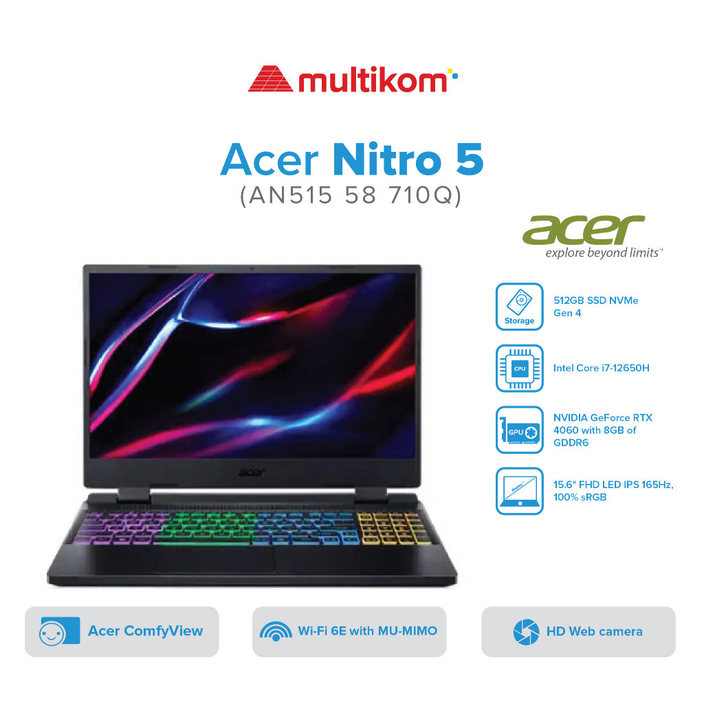 Jual ACER Nitro 5 AN515 58 710Q Core i7 12650H 2x8GB 512GB RTX4060 W11 ...