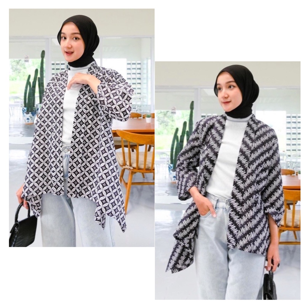 Jual 2 Motif Blazer Monokrom XXXL Super Jumbo Outer Nikita Willy Batik ...