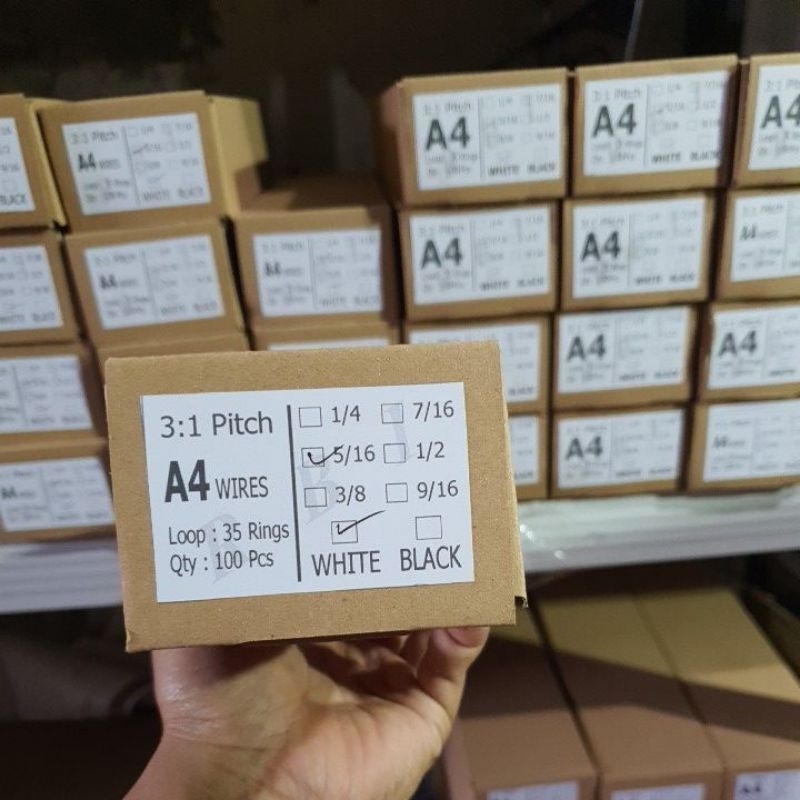 Jual Spiral Kawat Jilid (No.5) 5/16 Ring Jilid Wire 3:1 1 box isi 100pcs 35 atau 38 loops A4 dan ...