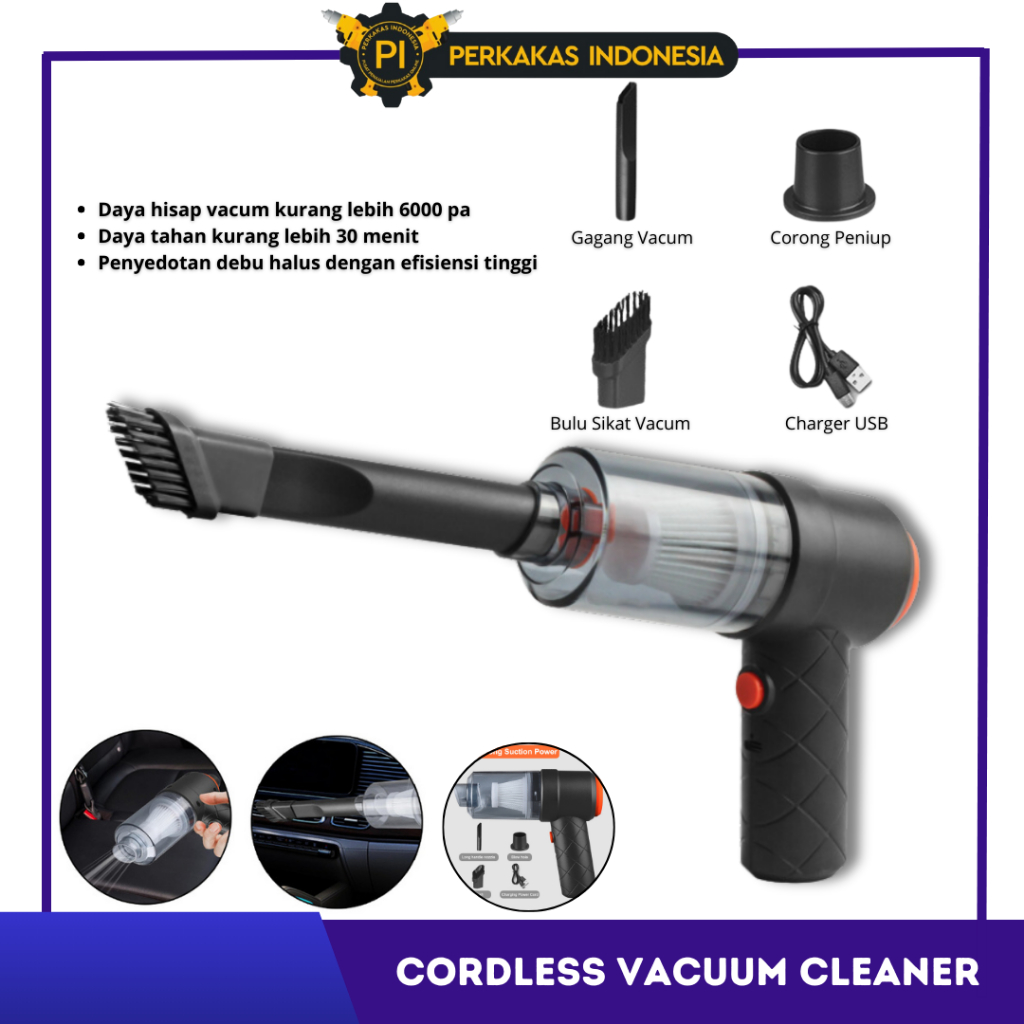 Jual Cordless Vacuum Cleaner 2 in 1 Portable MINI Mesin Sedot Debu ...