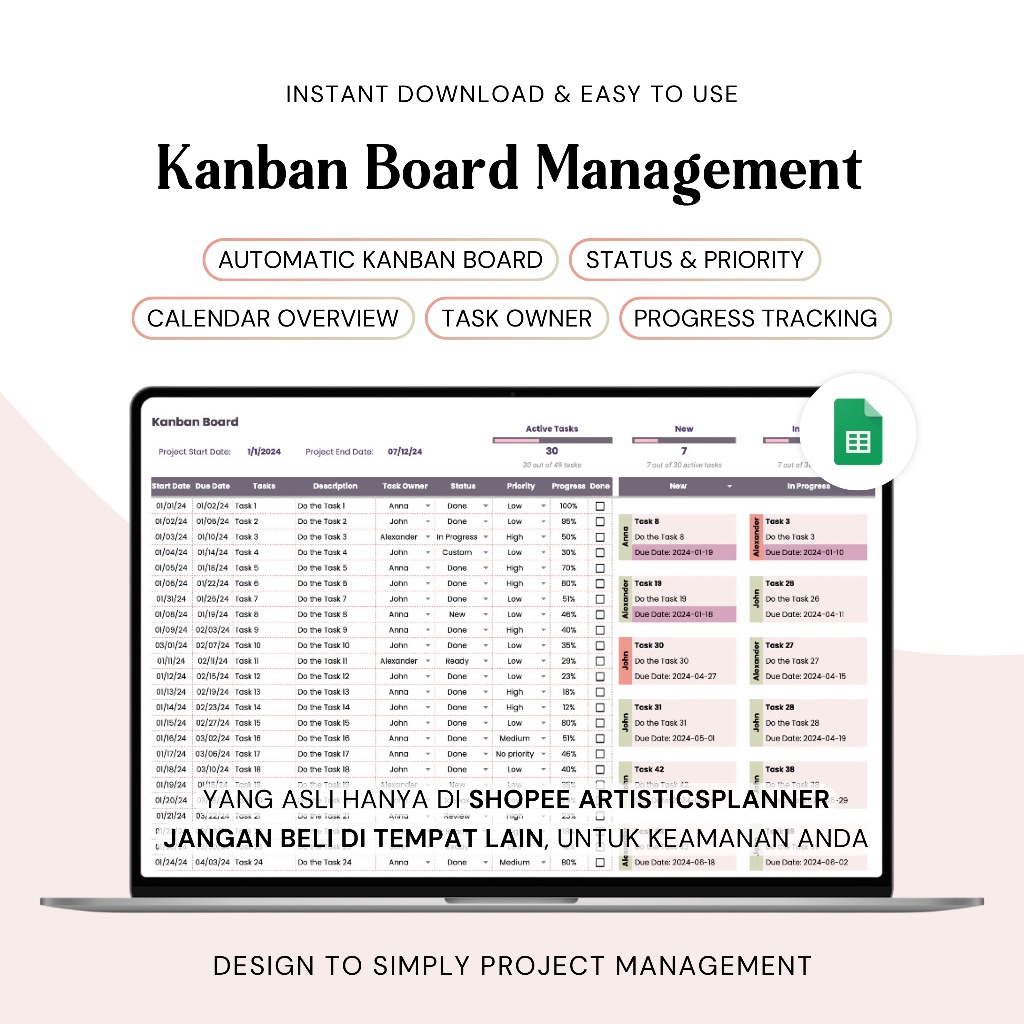 Jual Kanban Board Management Template in , Task Tracker, Project ... Jual Kanban Board Management Template in , Task Tracker, Project ...