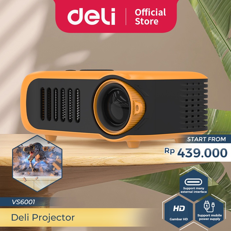 Jual Deli Aoka Home Projector / Proyektor Mini 1000 Lumens Resolusi ...