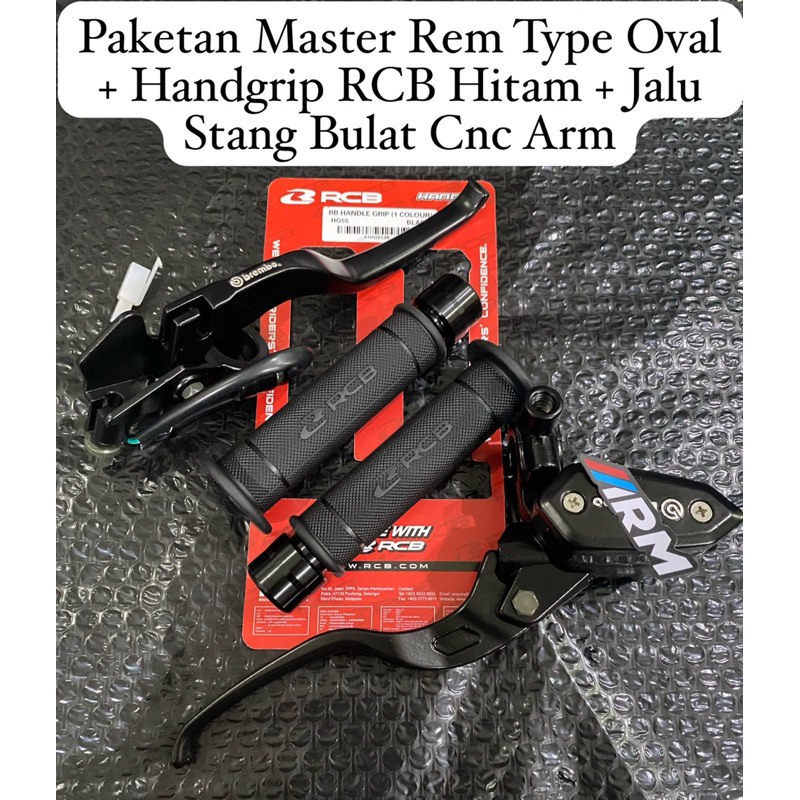 Jual PAKET 1 SET MASTER REM TYPE OVAL + HANDGRIP RCB ORIGINAL + JALU STANG HITAM ASLI ARM ...