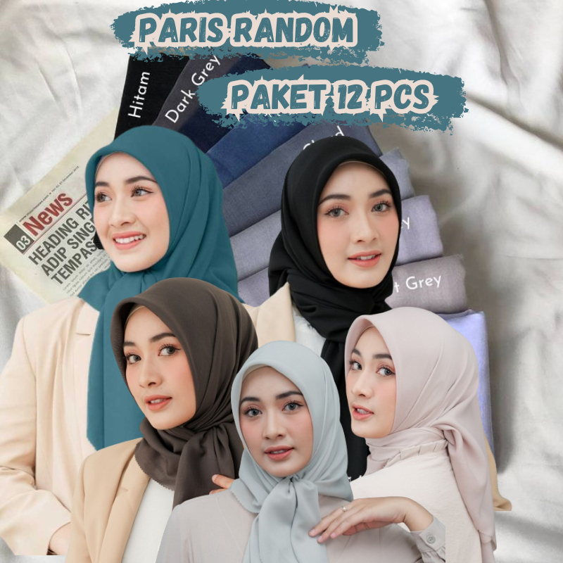 Jual PAKET USAHA 12 PCS HIJAB SEGI EMPAT PARIS PREMIUM VOAL // PARIS ...