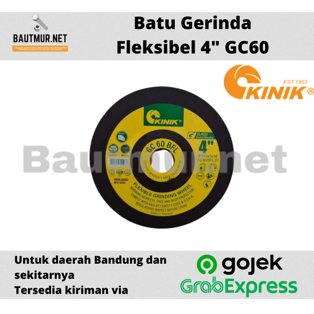 Jual Batu Gerinda KINIK Flexible 4" GC 60 - Grinding Wheel GC Grit 60 ...