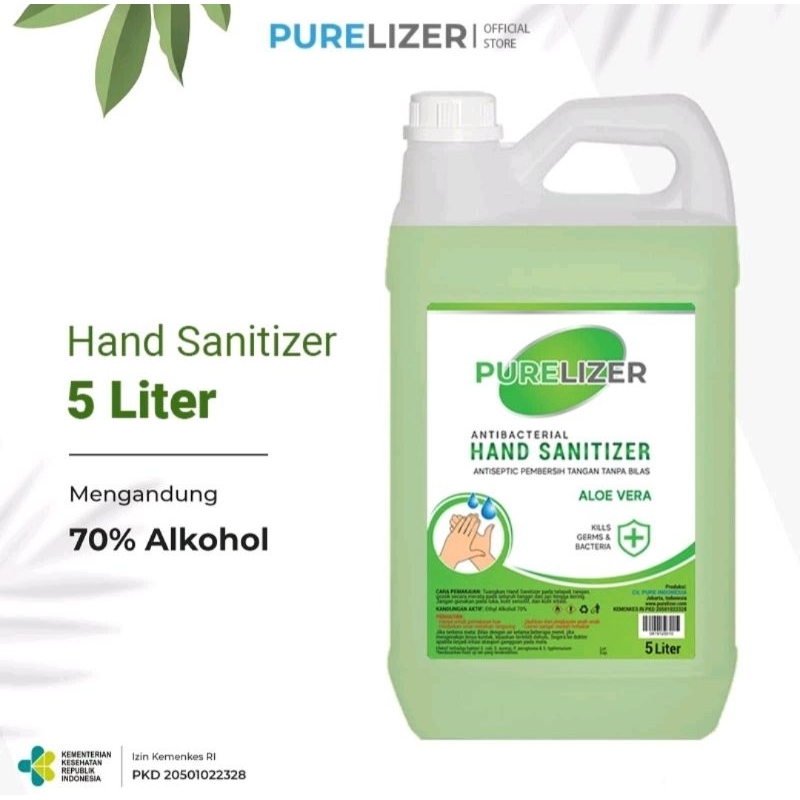 Jual PURELIZER Hand Sanitizer Antibacterial 5 Liter | Shopee Indonesia